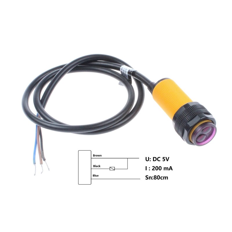 Sensor de proximidad fotoeléctrico Infrarrojo E18-D80NK Tipo SENSOR