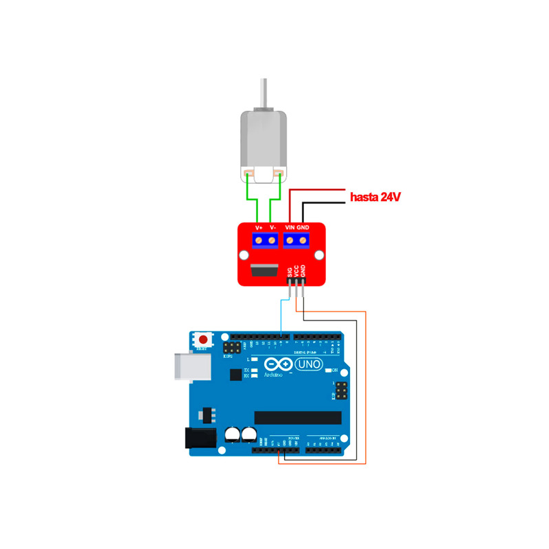 Controlador de velocidad de motor PWM IRF520 MOSFET para Arduino/Raspberry