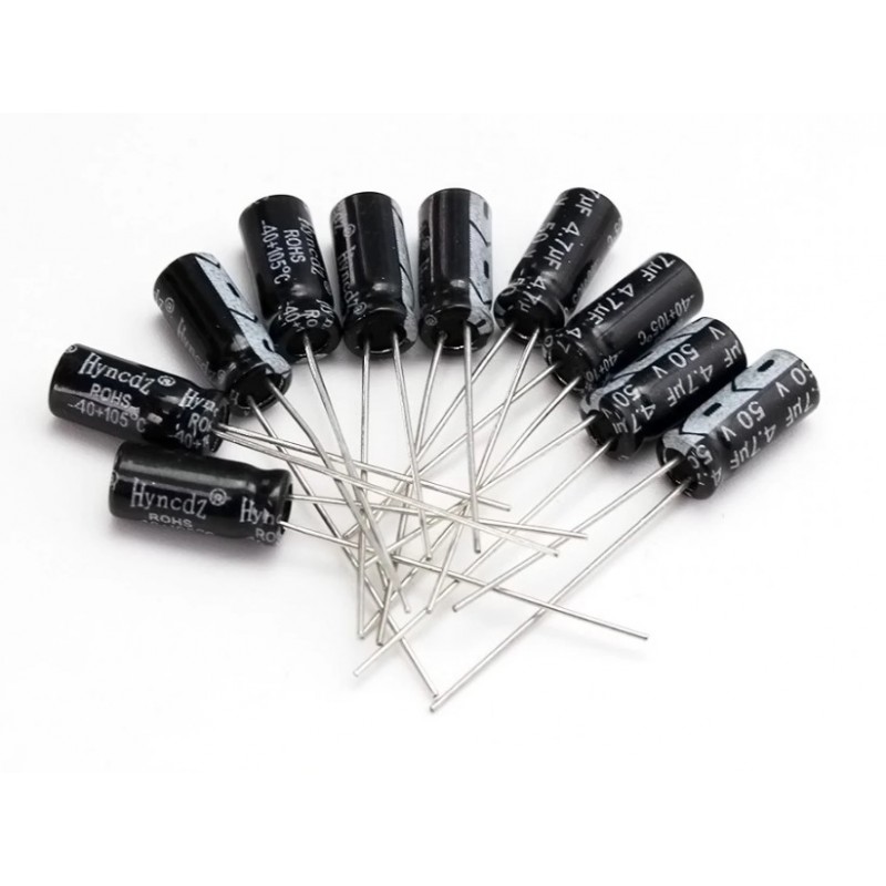 Capacitores electroliticos 12 valores 1uF - 470uF (120 unidades)
