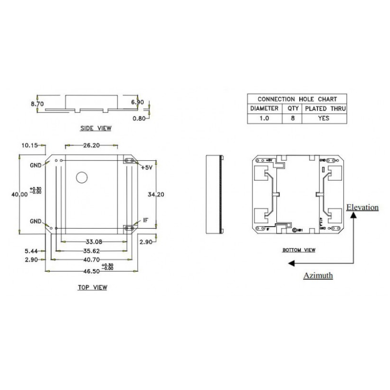 Sensor de movimiento por radar Doppler HB-100 10.525GHz