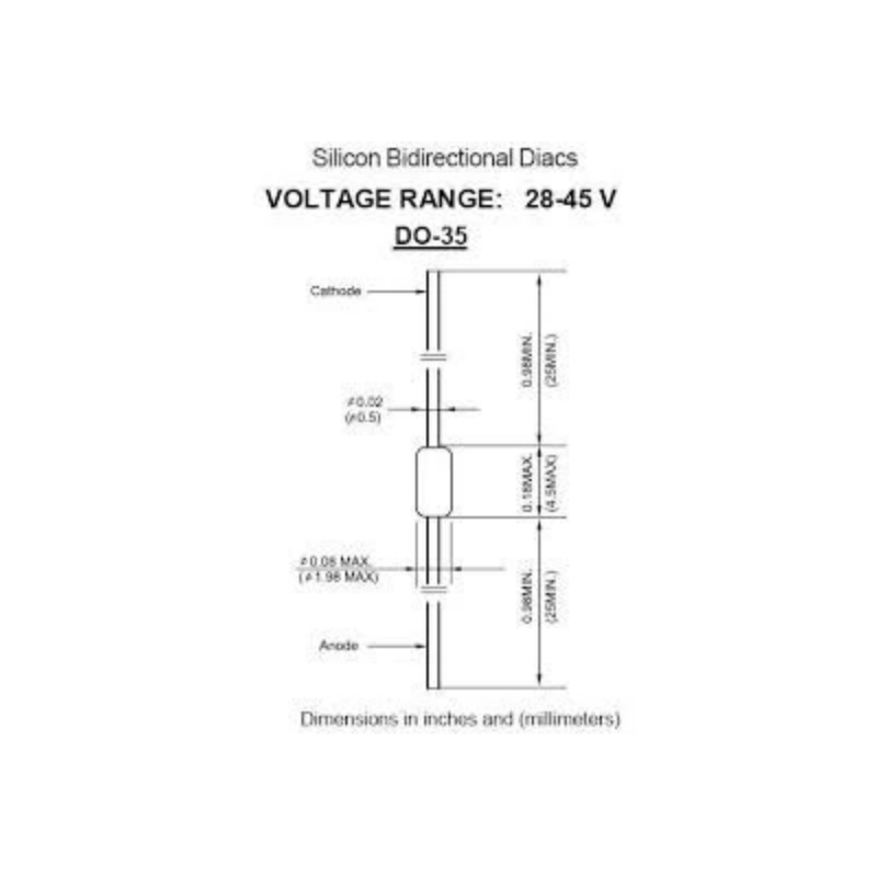 Diac DB3 tiristor bidireccional de disparo 1 unidad
