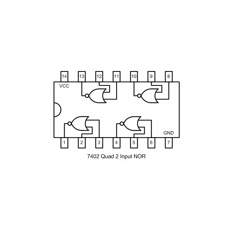 Compuerta lógica NOR SN74HC02N 4CH