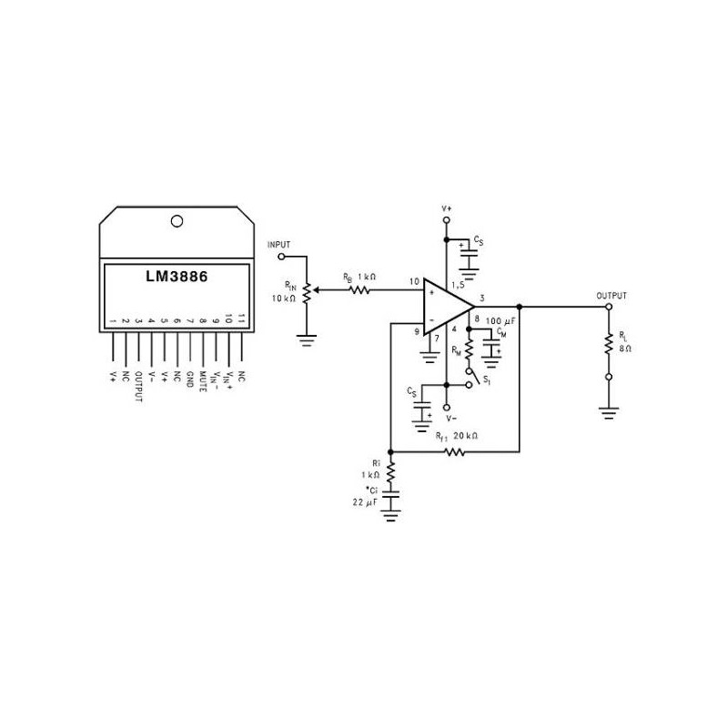 Amplificador de Potencia de Audio LM3886TF 68W (TO-220)
