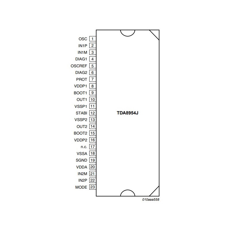 Amplificador de audio TDA8954J ZIP23