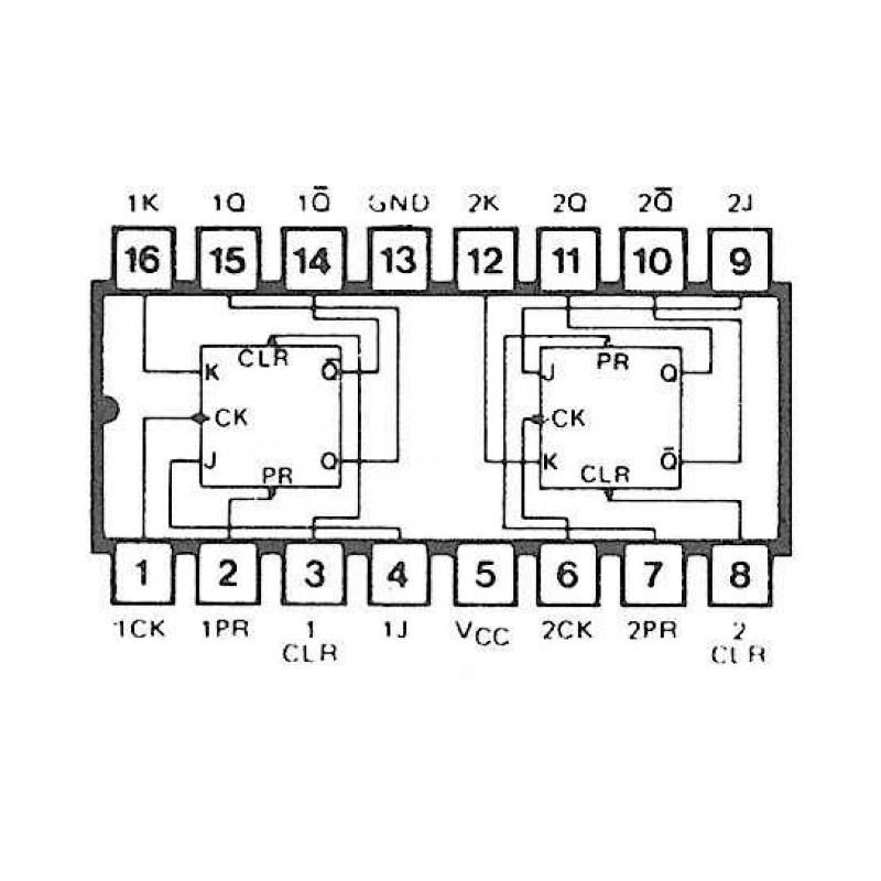 Circuito integrado Flip Flop SN74LS76N
