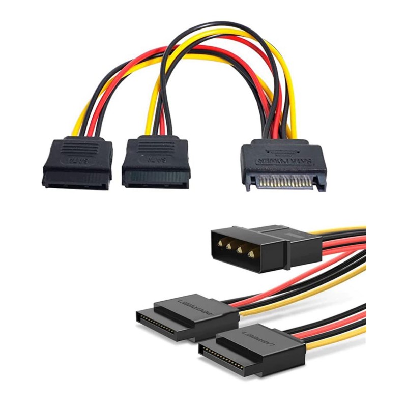 splitter de energia sata ugreen sata 4 / 15 pin a 15 pin Tipo 4 PINES A ...