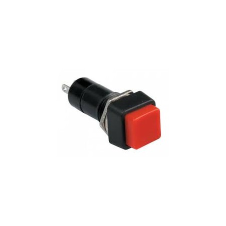 Interruptor push button cuadrado rojo 12mm PBS-11B sin bloqueo