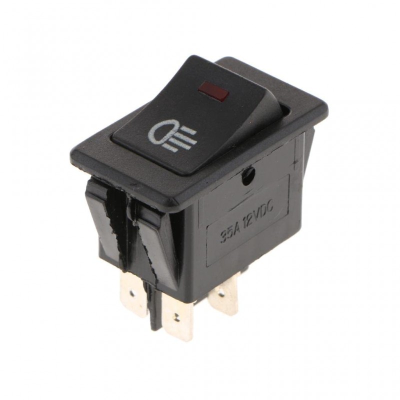 Interruptor para luces con indicador LED rojo 12V 35A ASW-17D