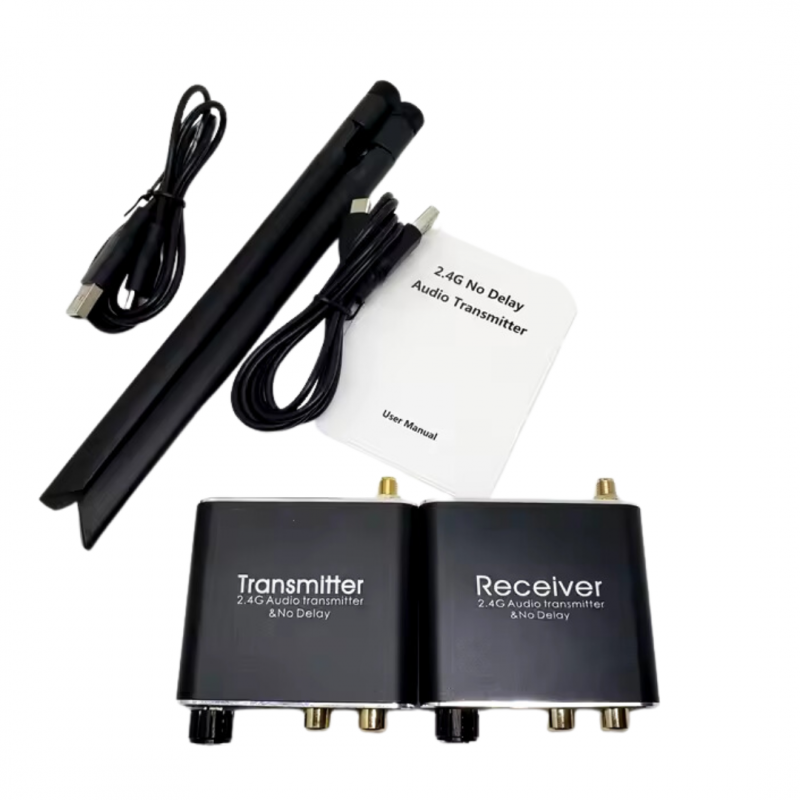 Transmisor y receptor de audio RCA 3.5mm 2.4G Inalambrico 192kHz 24bit HiFi