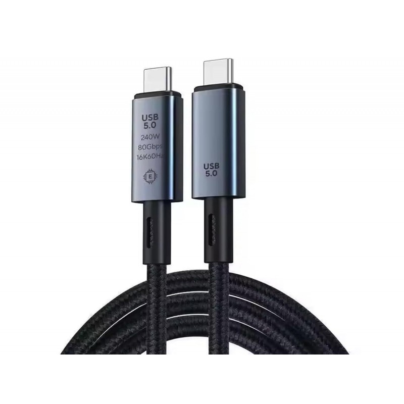 Cable USB5.0 USB-C a USB-C PD Thunderbolt 4 8K 80Gbps 240W 1.5M