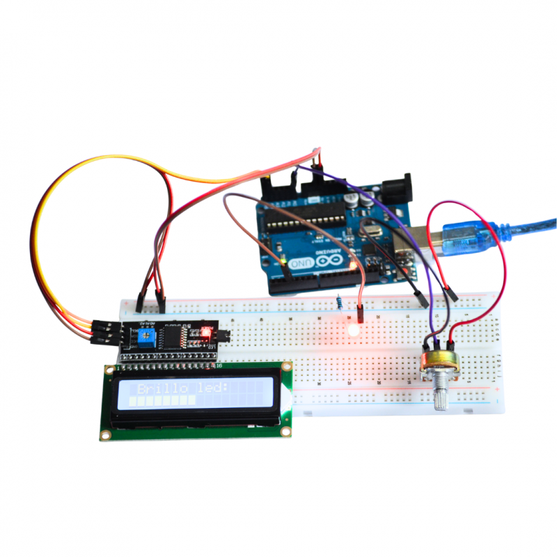 Proyecto Control de Brillo LED con Arduino y LCD I2C