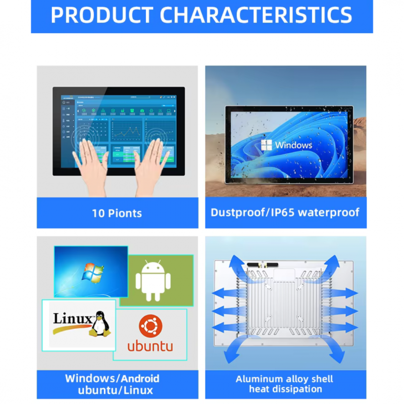 Monitor (pantalla led) industrial de 10'1 pulgadas